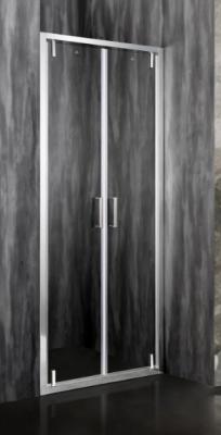 China Elegant Chrome Profile Shower Door 80x195cm with 6mm Tempered Glass for Contemporary Bathrooms for sale