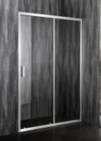 China 100X195CM Tempered Glass Sliding Shower Door with 6mm Clear Glass and Chromed Aluminum Profile for sale