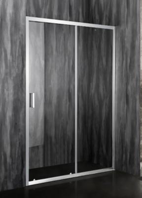 China 100X195CM Tempered Glass Sliding Shower Door with 6mm Clear Glass and Chromed Aluminum Profile for sale