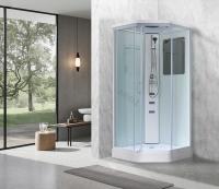 China Aluminum Alloy Sliding Shower Room 80x80x215cm with Tempered Glass Tray Roof for sale