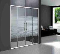 China Sliding Glass Shower Enclosure Door 100-140cm Width 195cm Height Black Aluminum Frame for sale