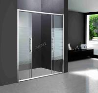 China Sliding Glass Shower Enclosure Door 100-140cm Width 195cm Height Black Aluminum Frame for sale