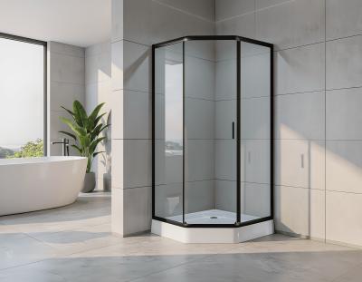 China Modern Design Tempered Glass Shower Enclosure with Base Tray for sale