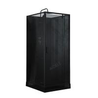 China Matt Black Aluminum Alloy Frame Shower Enclosure 80x190cm with ABS Tray Pivot Door for sale