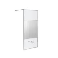 China Walk-in Shower Screen 80x200cm Tempered Glass 4mm Black Aluminum Frame for sale