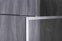 China Walk-in Shower Screen 80x200cm Tempered Glass 4mm Black Aluminum Frame for sale