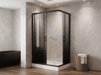 China Easy for Installation Stainless Steel Handle Shower Glass Enclosure Bathroom with Tray for sale