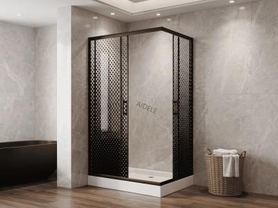 China Easy for Installation Stainless Steel Handle Shower Glass Enclosure Bathroom with Tray for sale
