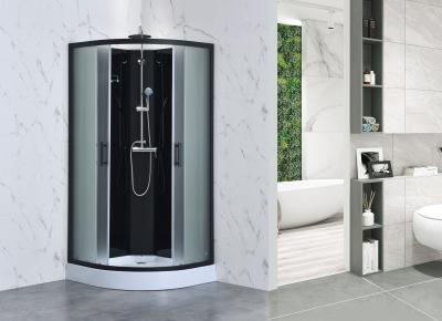 China 900x900x2150mm Quadrant Shower Enclosure with 5mm Tempered Glass and Black Aluminum Frame for sale
