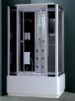 China Sliding Steam Shower Enclosure 1350mm x 850mm x 2150mm with 5mm Tempered Glass and Aluminum Frame for sale