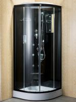 China Black Aluminum Frame Corner Shower Enclosure 900x900x2150mm Sliding Glass Door for sale