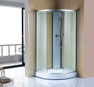 China 5mm Tempered Glass Sliding Shower Cabin 800x800x2150mm Black Aluminum Frame for sale