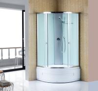 China ADL Sliding Corner Shower Unit 900x900x2150mm with 5mm Tempered Glass and Black Aluminum Frame for sale