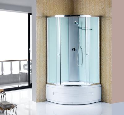 China ADL Sliding Corner Shower Unit 900x900x2150mm with 5mm Tempered Glass and Black Aluminum Frame for sale