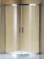 China 6mm Tempered Glass Self-Contained Shower Cubicle 800x800x1900mm with Sliding Door and Black Aluminum Frame for sale