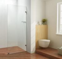 China Clear Glass Frameless Shower Enclosure 600×2000mm with 8mm Tempered Glass and Black Aluminum Frame for sale