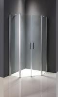 China Sliding 6mm Corner Entry Shower Enclosure 900x900x1900mm with Black Aluminum Frame for sale