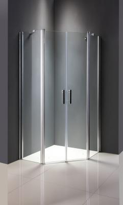 China Sliding 6mm Corner Entry Shower Enclosure 900x900x1900mm with Black Aluminum Frame for sale