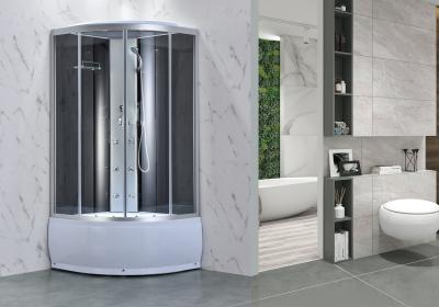 China Black 6mm Tempered Glass Shower Enclosure 900x900x1900mm with Aluminum Frame for sale