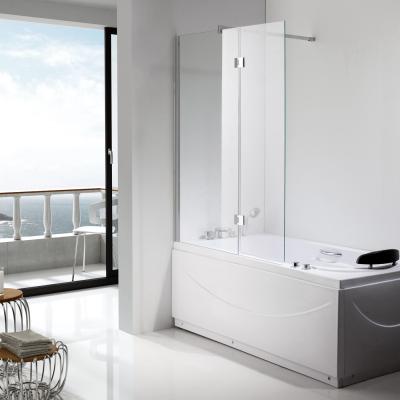 China ISO9001 Certified 47x55 Inch Sliding Shower Door with 6mm Tempered Glass and Black Aluminum Frame for sale