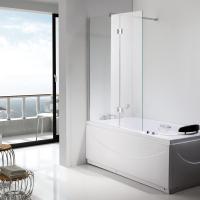 China 1200×1400mm Pivot Shower Screen For Bath Clear Glass for sale