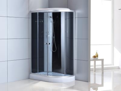 China 4mm Sliding Shower Pods Cabin 1200x850x2150mm Aluminum Frame Black for sale