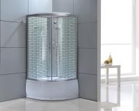 China 4mm Tempered Glass Sliding Shower Enclosure 1000x1000x2150mm Black Aluminum Frame for sale