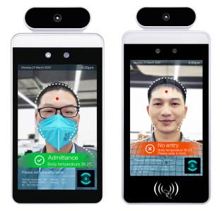 China Facial Recognition And Body Temperature Testing 8 Inch Device With Software For Access Control for sale