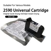 China 2590 Inkjet Printer Ink Cartridge Imported Black Quick Drying Non-fading Universal Compatible Fast Drying Ink for Date Printing for sale