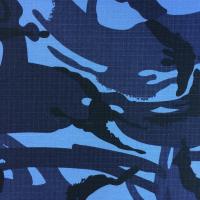 China Ripstop Cotton Polyester CVC Blue Camouflage Fabric 58/59
