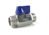 China 2/1,3/4,1 inch Mini Ball Valve Male and Male Thread Blue Handle -20℃ ~ 200℃,1000 WOG for sale