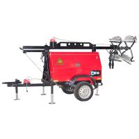 China 4X500W 5M Tower Flood Portable Light Tower Generator 10KW 9M for sale