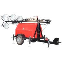 China 4X500W 5M Tower Flood Portable Light Tower Generator 10KW 9M for sale