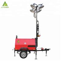 China 20kw Portable Flood Lights With Generator Plants 7m Metal Halide 1800rpm for sale