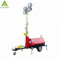 China 20kw Portable Flood Lights With Generator Plants 7m Metal Halide 1800rpm for sale