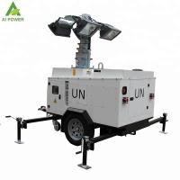 China 4X1000w 7m 9m Portable Generator Light Tower Trailer Mounted for sale