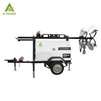 China 4X1000w 7m 9m Portable Generator Light Tower Trailer Mounted for sale