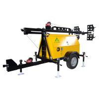 China 240V 4X 200W Doosan Portable Led Light Tower 5m AC Diesel Generator for sale