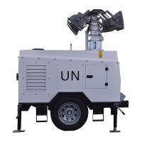 China 240V 4X 200W Doosan Portable Led Light Tower 5m AC Diesel Generator for sale