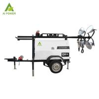 China Diesel Fuel Mitsubishi Road Portable Generator Light Tower 9m Diesel Light Plant Generator 10kw for sale