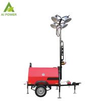 China Diesel Fuel Mitsubishi Road Portable Generator Light Tower 9m Diesel Light Plant Generator 10kw for sale