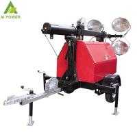 China Diesel Fuel Mitsubishi Road Portable Generator Light Tower 9m Diesel Light Plant Generator 10kw for sale