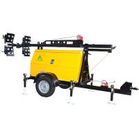 China Trailer 10kva 10kw Portable Light Tower For Home Generator With Metal Halide 24V for sale