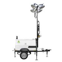 China 12kva Mitsubishi 6m Portable Light Tower 4x350W Mobile Lighting Tower for sale