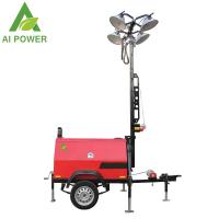 China 12kva Mitsubishi 6m Portable Light Tower 4x350W Mobile Lighting Tower for sale