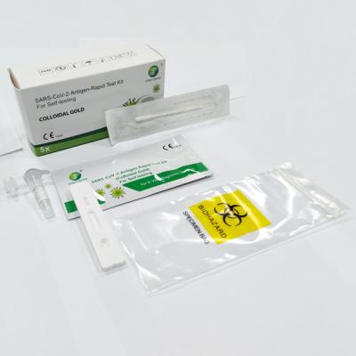 China Covid 19 Ag Colloidal Gold Antigen Test  5 Tests/Kit CE For Nasal Swab for sale