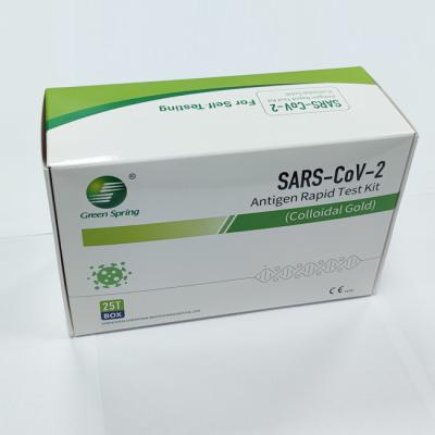 China Green Spring COVID-19 Rapid Test Kit & Antigen Swab Test Kit 25 Tests/Kit for sale