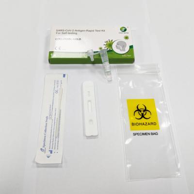 China Home Covid 19 Antigen Test Self Test Kit 1 Tests/Kit CE For Nasal Swab Sensitivity 98.84% for sale