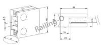 China Small Square Glass Holder 45×45×28mm For 6-12.76mm Panels QH200.28P for sale