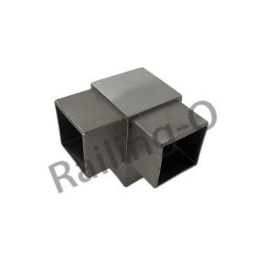 China Stainless Steel Square Tube End Caps Three Way 80mm  Tube Corner Joint for sale